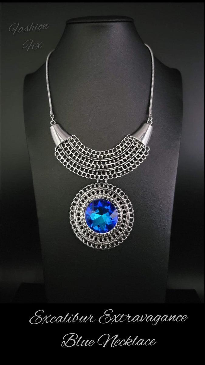 Paparazzi Necklace Excalibur Extravagance - Blue – Frosted Gems